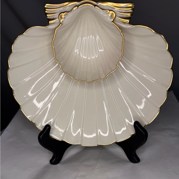 Lenox | Dining | Lenox Cream And Gold Shell Serveware | Poshmark